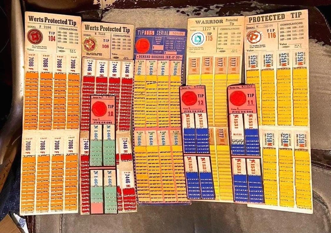 Vintage Pull Tab Games. Collectible Pull Tabs. Warrior, Jac-o-dee ...