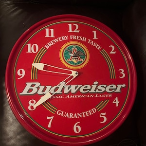 Budweiser Classic Bar Clock Vintage 1998 Larger Size 19 X 4 - Etsy