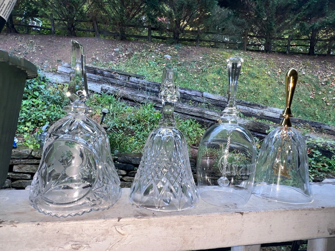 Bells 4 Vintage Crystal and Glass Type Bells With Granny Bell, Brass ...