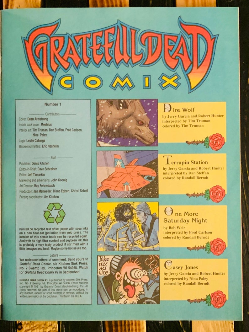 Grateful Dead Comix Comic Book 1 First Edition 1st Version - Etsy