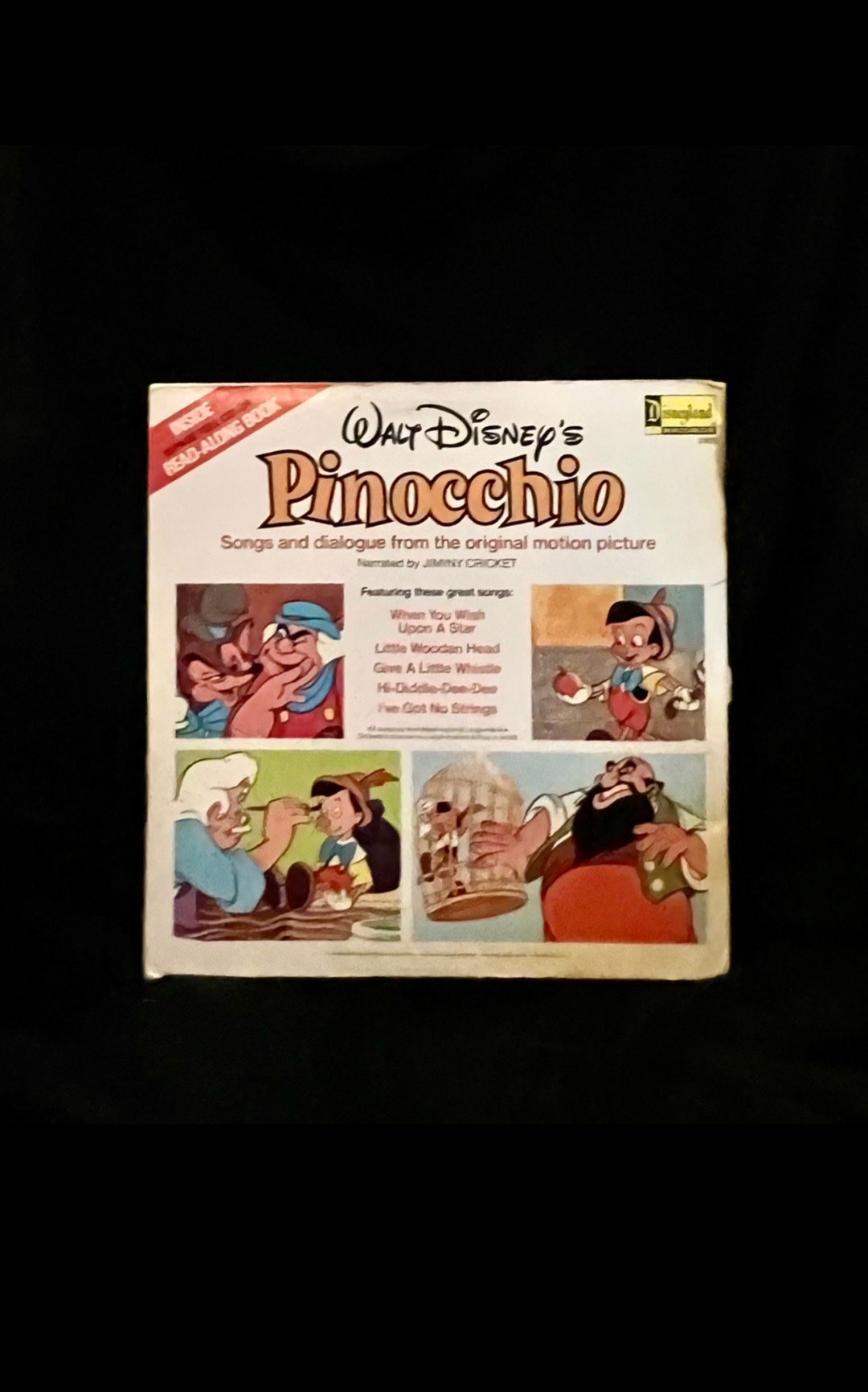 Pinocchio Soundtrack and Story 1969. Jiminy Cricket (narrator) Walt ...