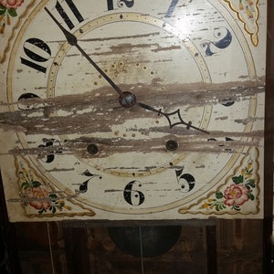 Old Clock - Antique Wall Clock With Weights. Weights Inside. Needs ...