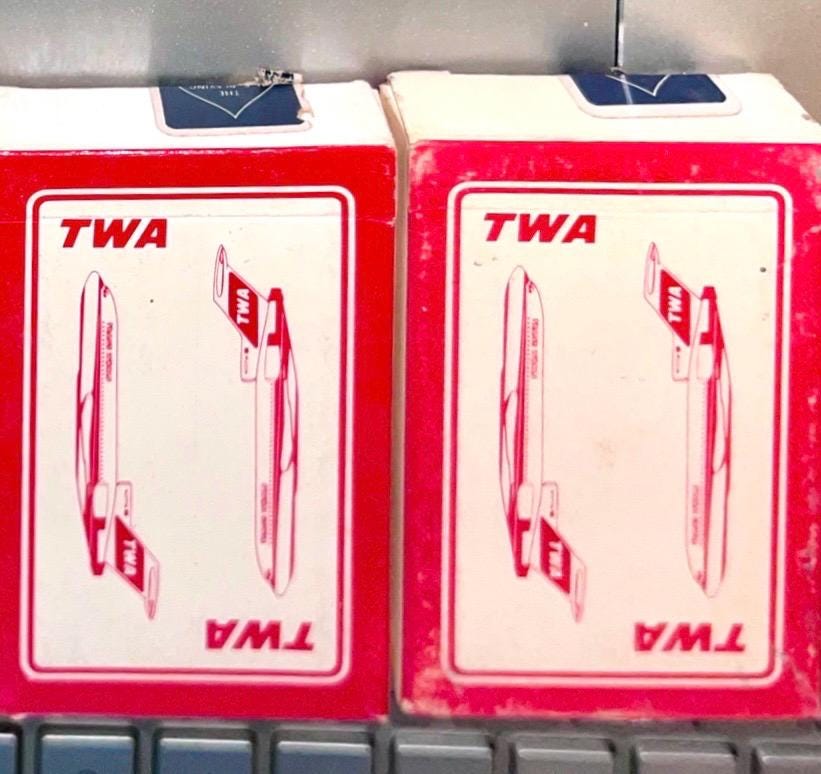 TWA Airlines Rare Vintage Playing Cards Trans World In-fligh Cards ...