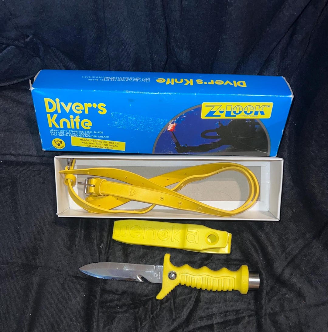 Diver's Knife Wenoka Vintage HTF 1970s Japan Stainless Steel Mint Spear ...