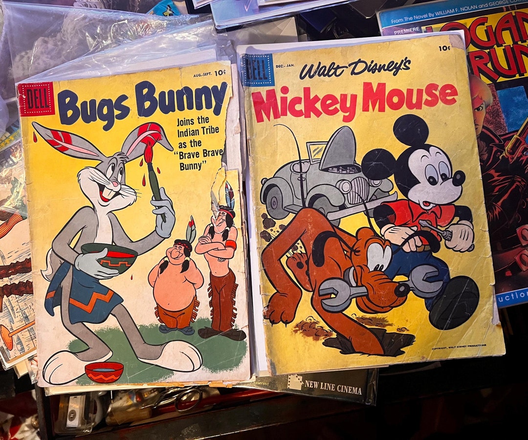 Mickey Mouse #57 & Bugs Bunny #56 Vintage 10 Cent 1957 Comics 2 4 1 ...