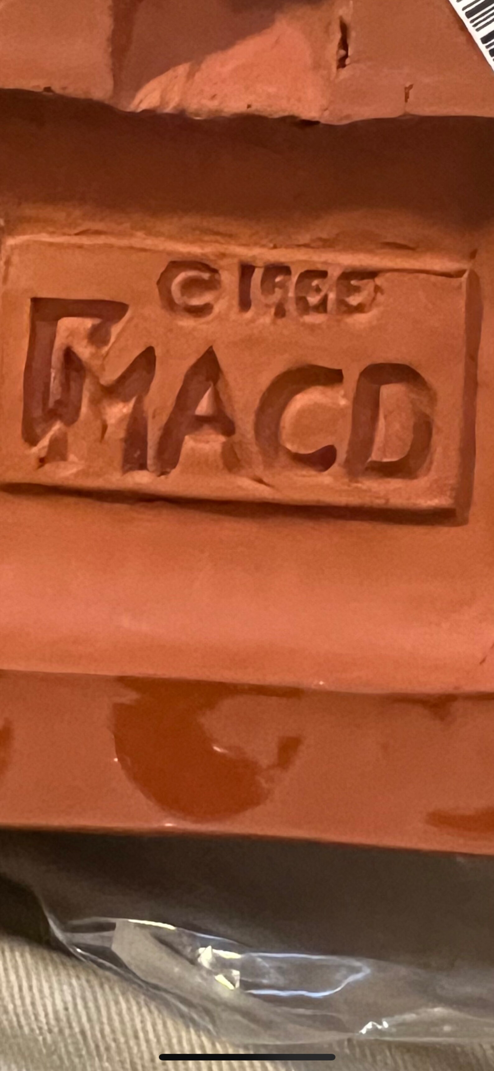 Vintage Art Pottery Face Terra Cotta Tile Motif Dated 1988 MACD ...