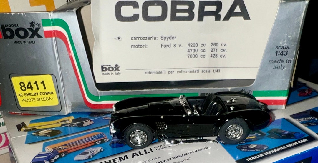 Rare Italian Black Ford Cobra 1:43 Scale Car Box Model Made in Italy ...