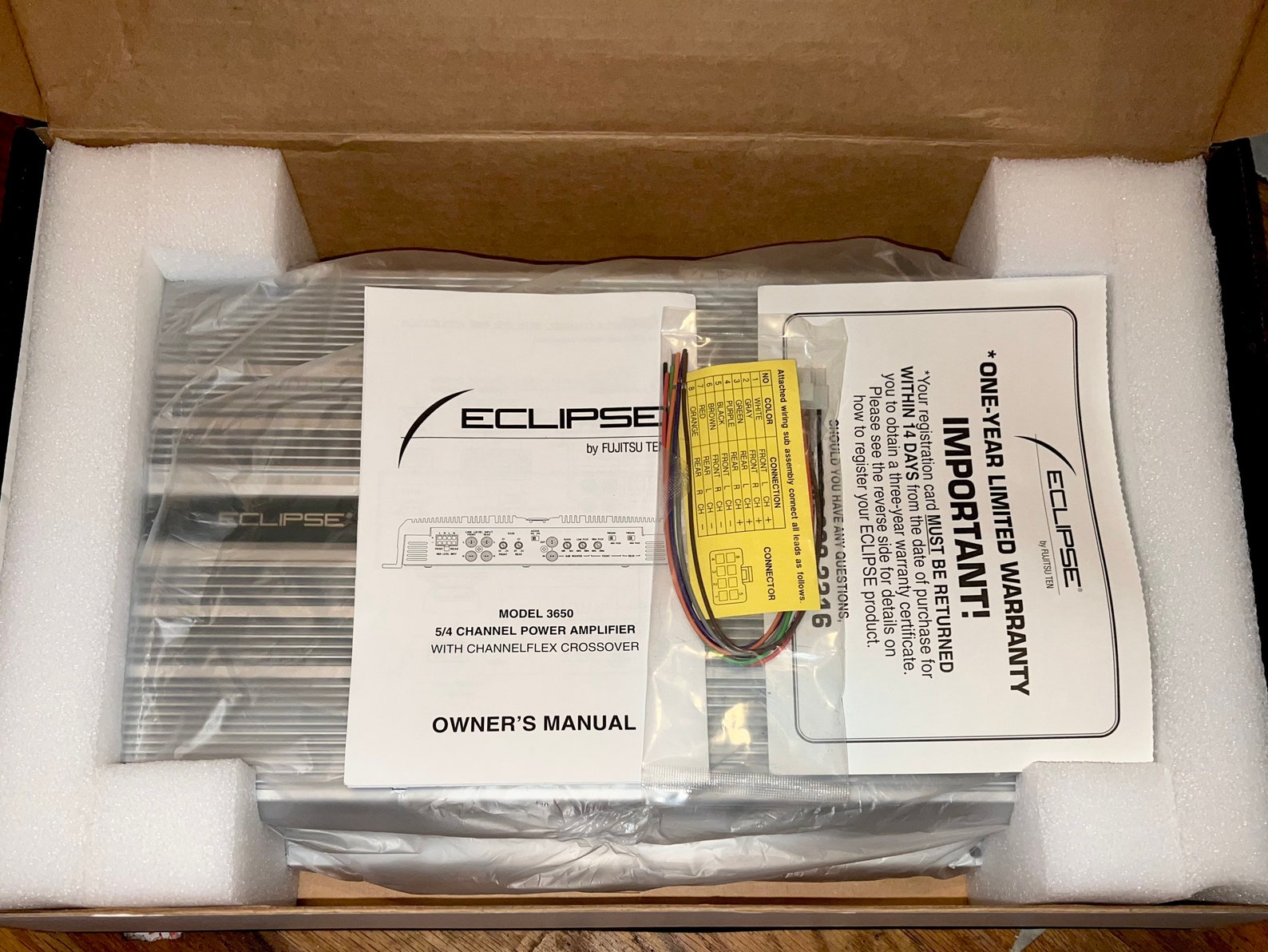 Eclipse Fujitsu Ten Amplifier 3650 5/4 Channel Rare Old School Amp Hi ...