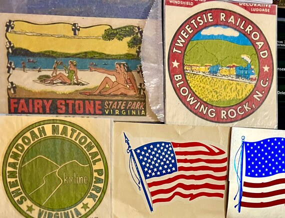 Vintage State Travel Attractions Decals Original | Etsy