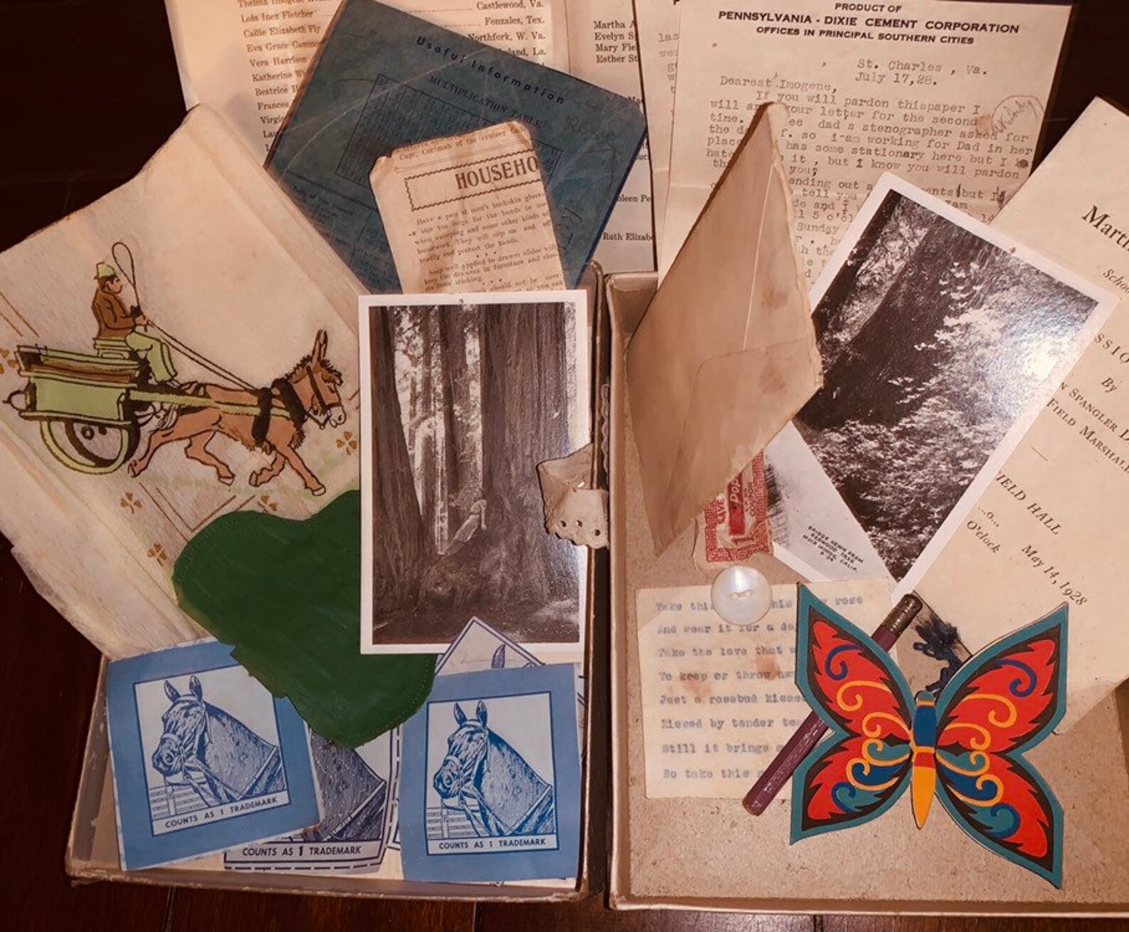 Antique Boxes With Vintage Ephemera Pictured in Box Silver - Etsy