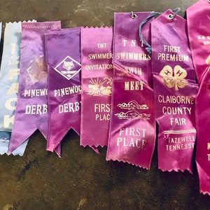 Vintage Blue Purple Ribbon 1st Place Ribbons Premium Vintage 1st Place ...