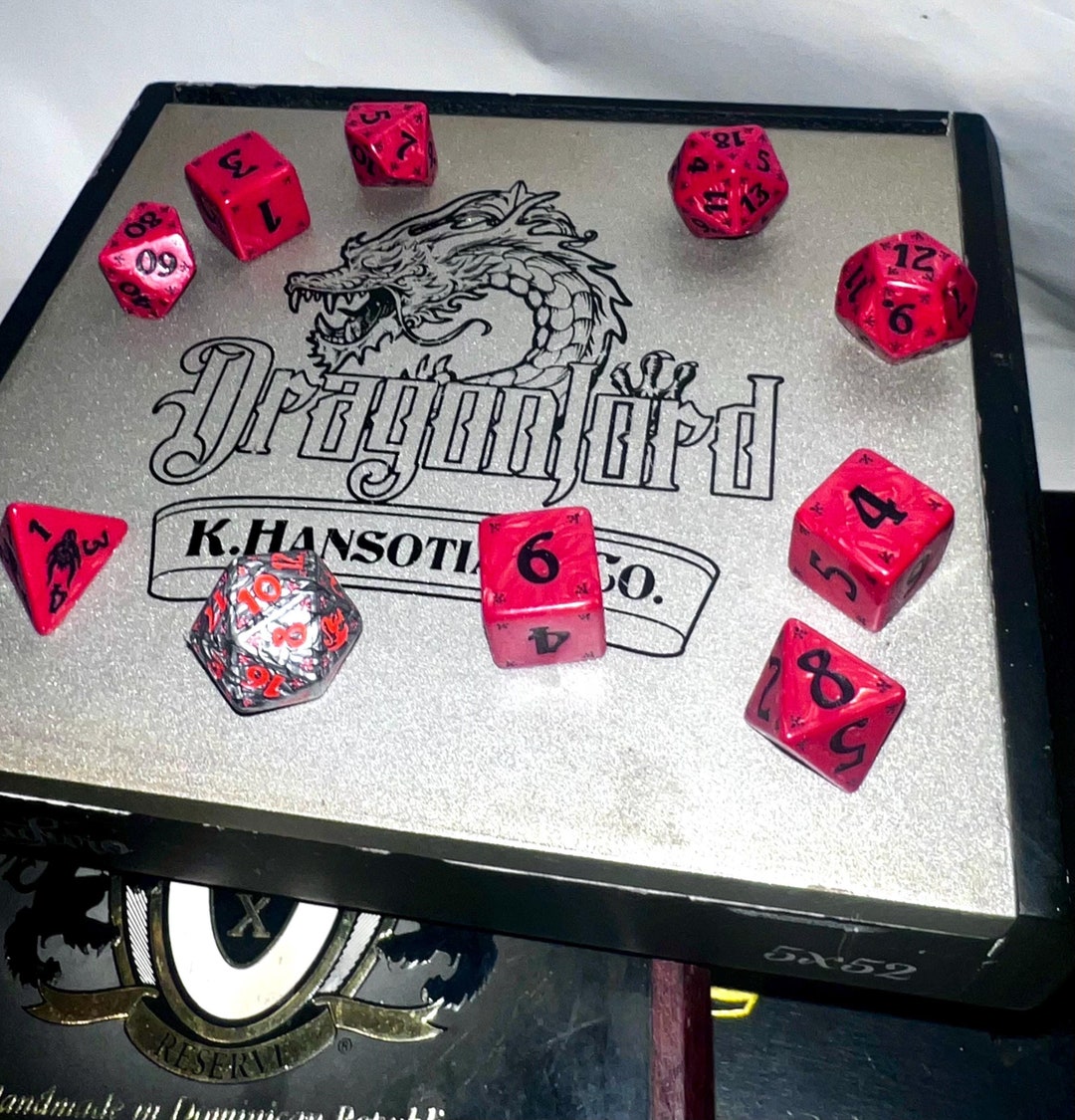 DND Dice + Dice Boxes Premium Red Dragon Dice Set With Dragon Lord ...