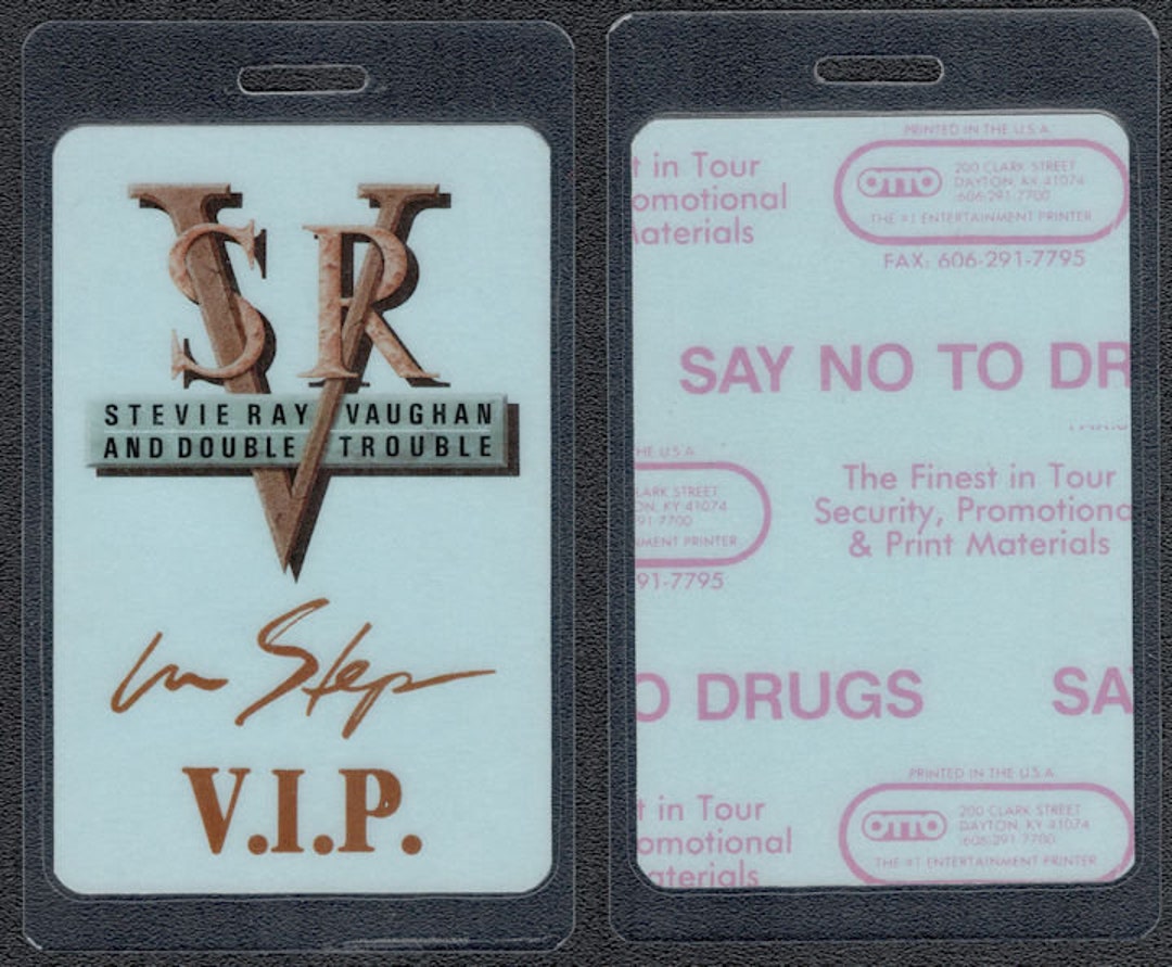 Stevie Ray Vaughn Vip Back Stage Pass & After Show Pass. SRV in Step ...