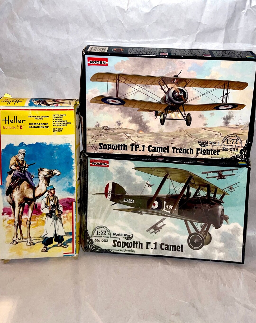 1 Camel + 2 Planes = 3 Camel Vtg Compagnie Sahara 1/32 by Heller France ...