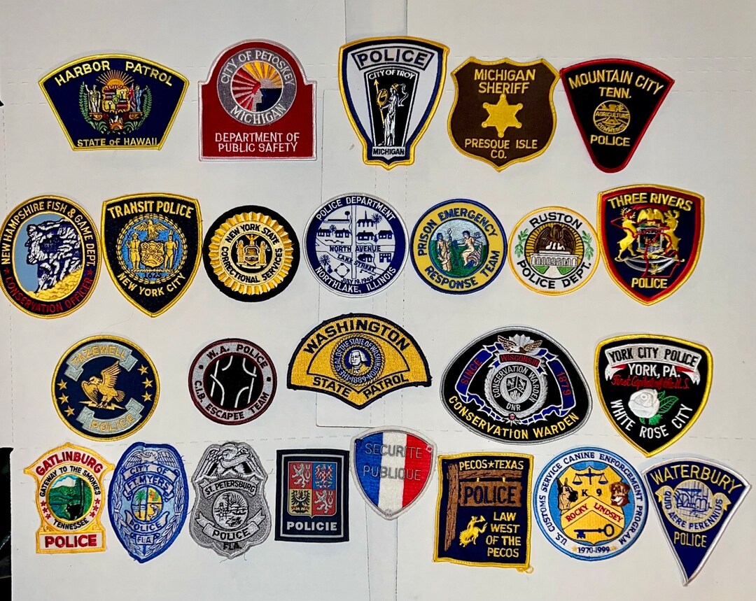 Law Enforcement Vintage Patches Gatlinburg TN, Pecos Texas, New York ...
