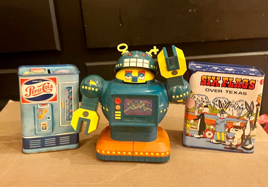 Vintage Collectable Banks Rare Loony Tunes - Six Flags Bank, Avon Robot ...