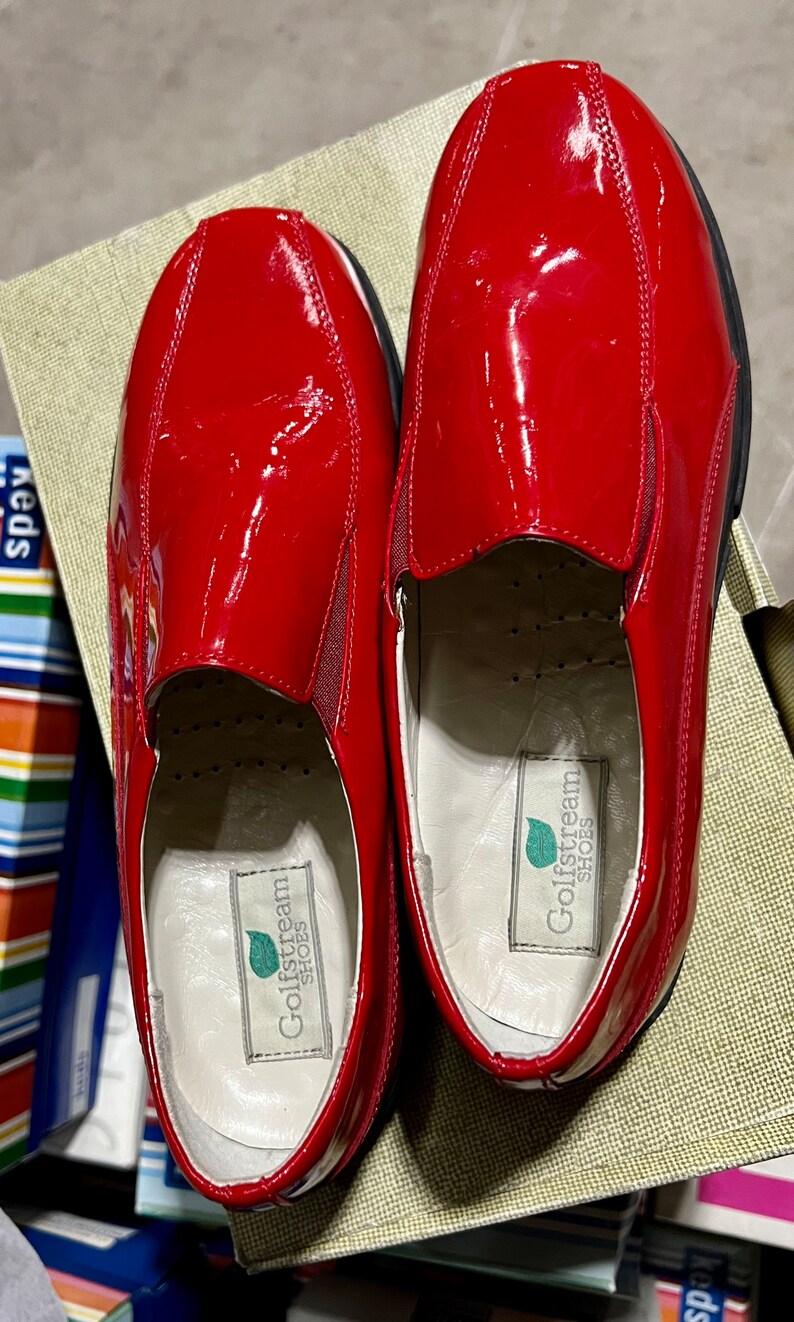 Men's Red Patten Leather Shoes Golfstream Size 8 Golf or Dress New ...