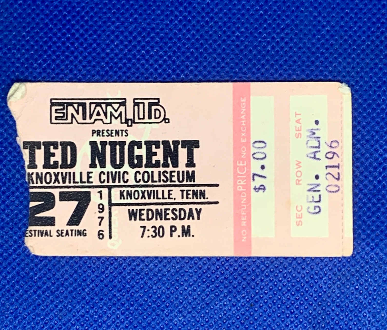 Ted Nugent 1976 Concert Ticket Stub. Vintage Ticket Stub From - Etsy