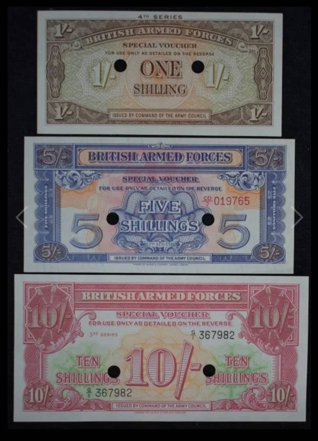 Great Britain Military Currency 2nd, 3rd & 4th Series British Armed ...