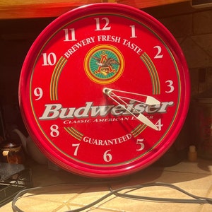 Budweiser Classic Bar Clock Vintage 1998 Larger Size 19 X 4 - Etsy