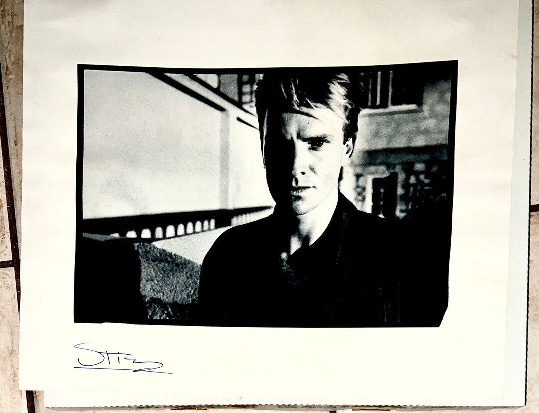 Signed Print Sting Singer for the Police. Black & White Photo Used for ...