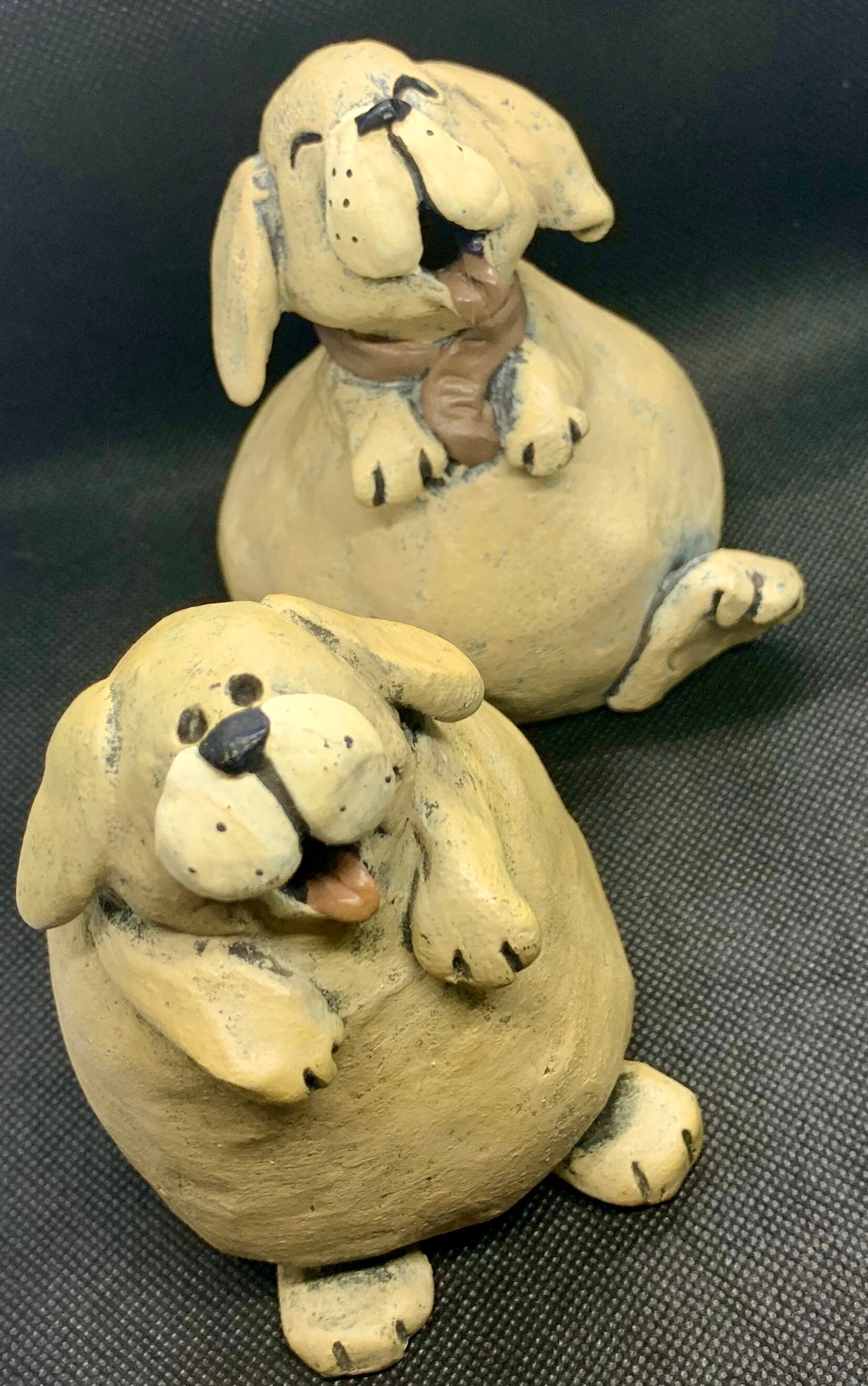 Pair of 2 Vintage Fat Round Dogs Begging for Treats. Home - Etsy