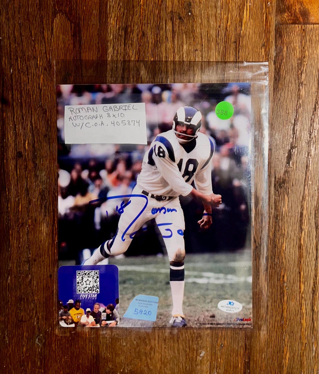 Roman Gabriel Autographed 8x10 Vintage Photograph W COA 8x10 Former NFL ...