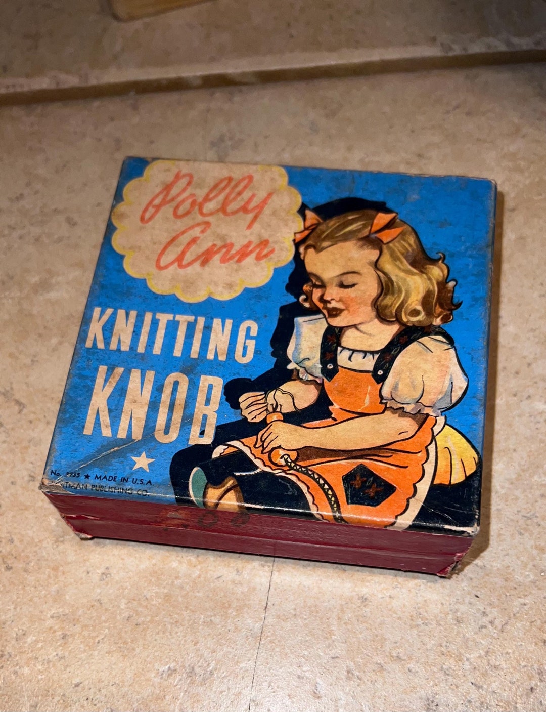 Polly Ann Knitting Knob in Original Box Vintage 1939 Children’s Yarn ...