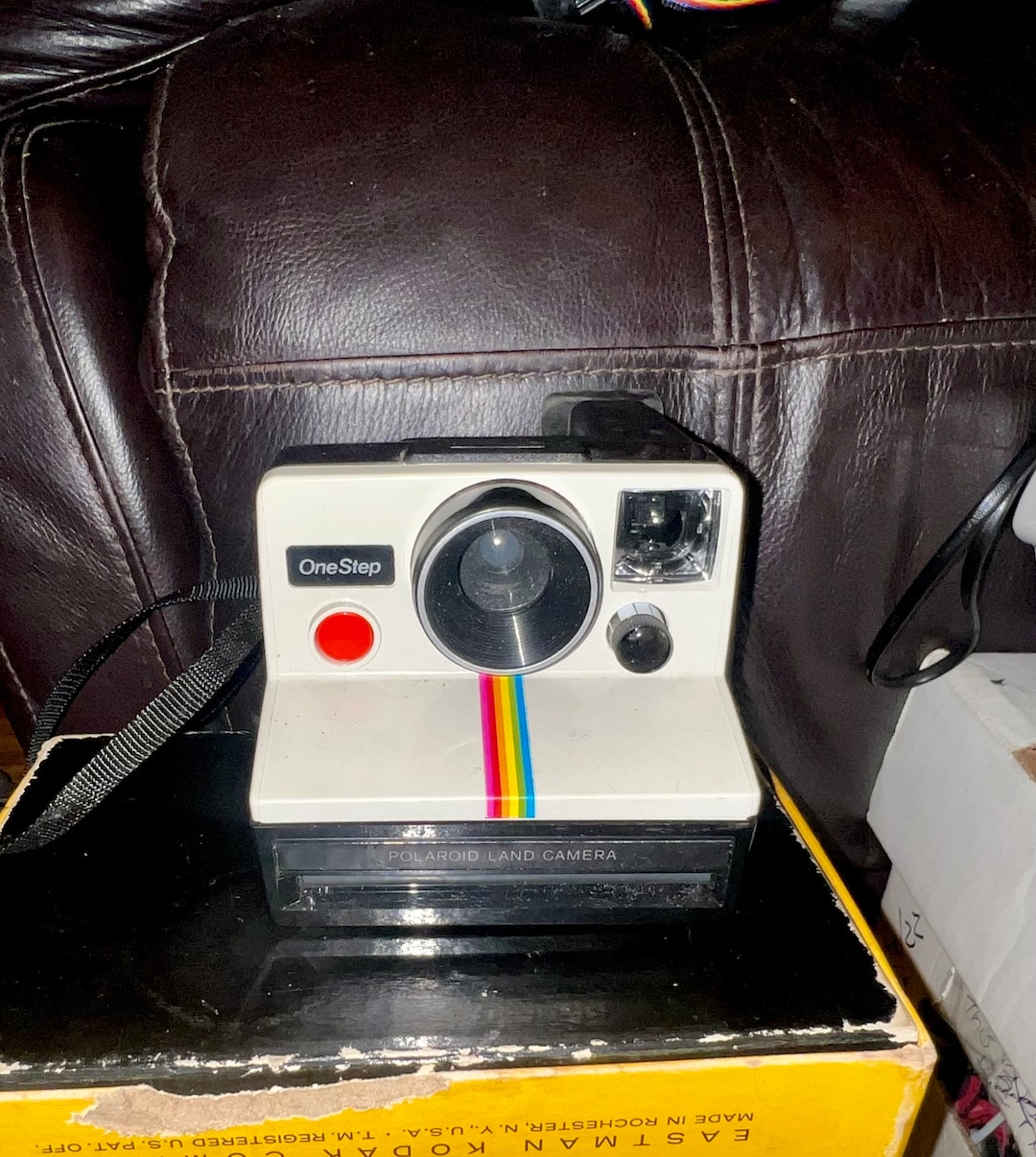 Polaroid Vintage One Step Land Camera With Strap. Original White With ...