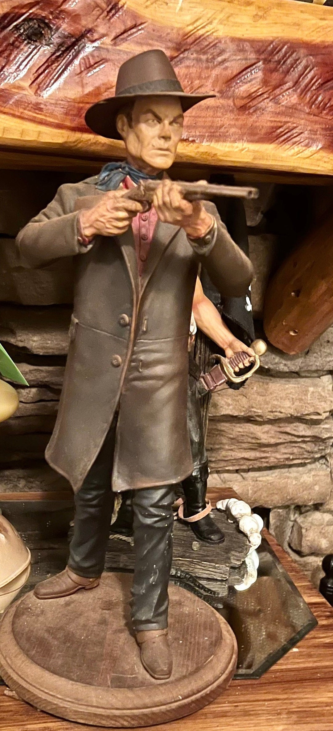Old West Tall Cowboy Heavy Resin Figure in a Duster & Hat - Etsy