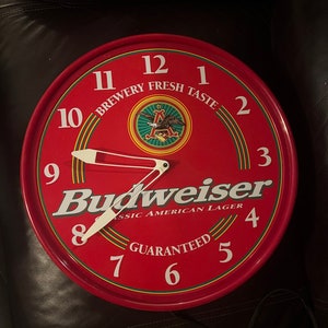 Budweiser Classic Bar Clock Vintage 1998 Larger Size 19 X 4 - Etsy