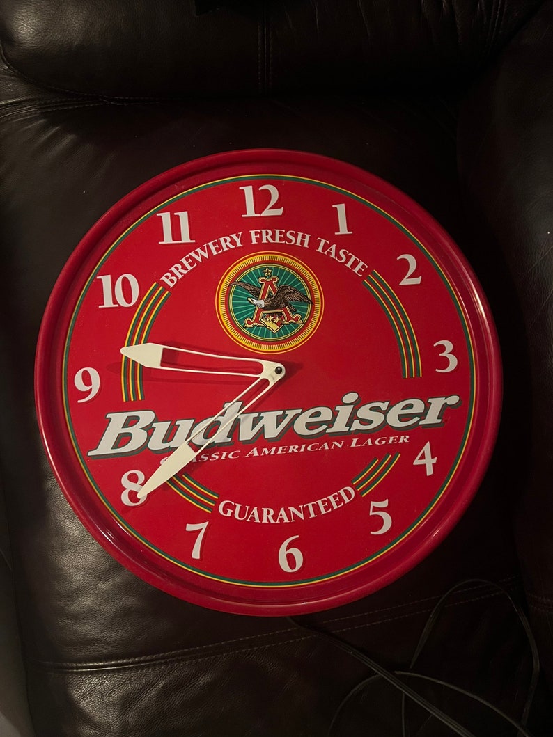 Budweiser Classic Bar Clock Vintage 1998 Larger Size 19 X 4 - Etsy