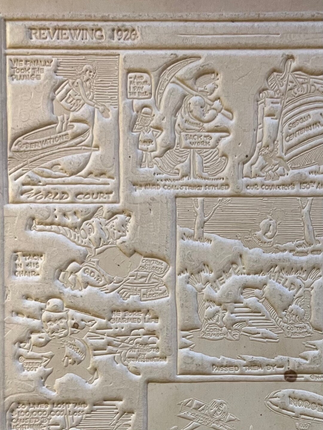 Comic Illustration Flong Rare 1926 Printing Plate Paper Matrix Mold ...