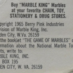 1965 Marble King Marbles Game. Set NIB Original, Unopened Package W ...