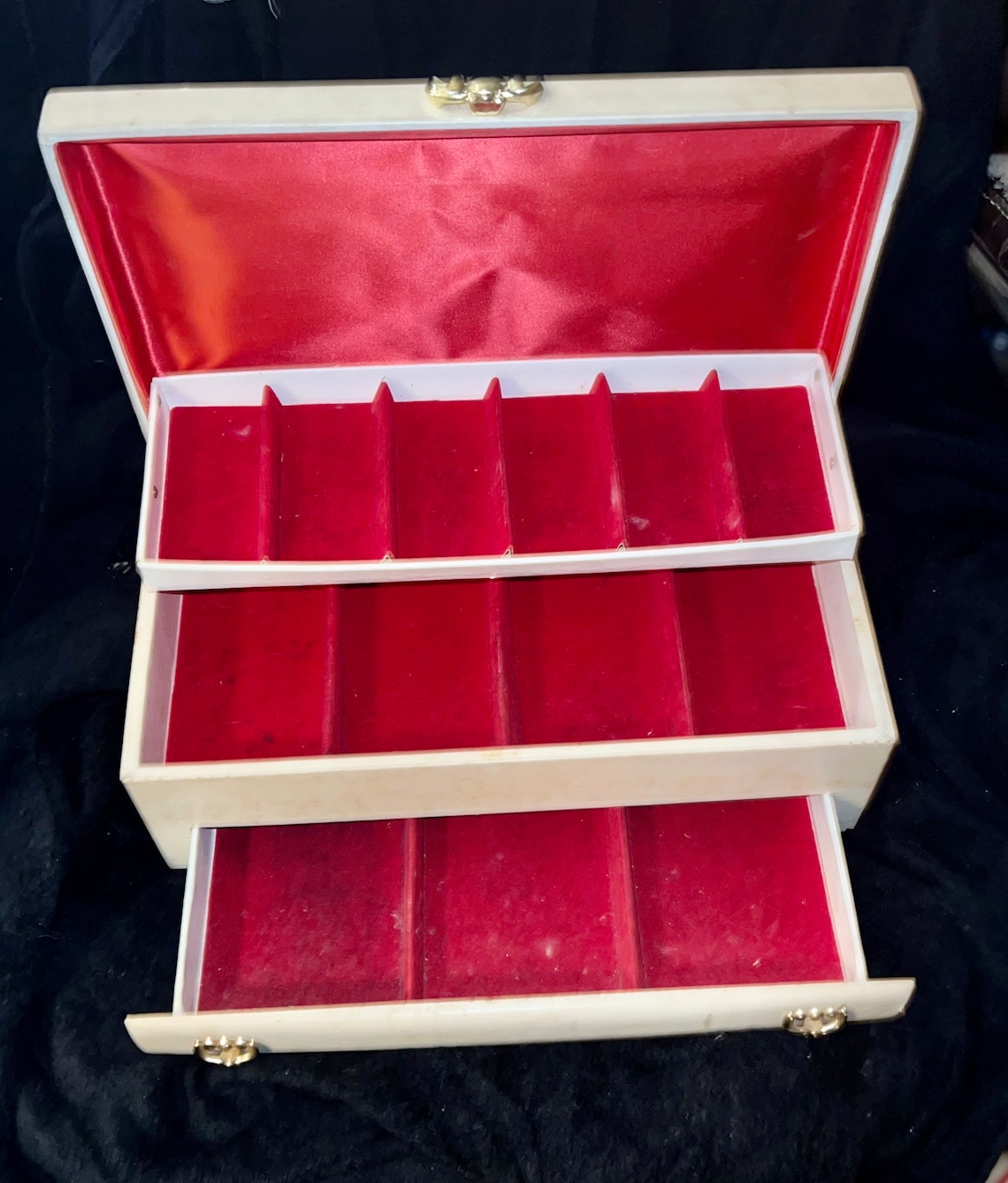 Lady Buxton Vintage Mid Century Jewelry Box Made in the USA. Spacious 3 ...