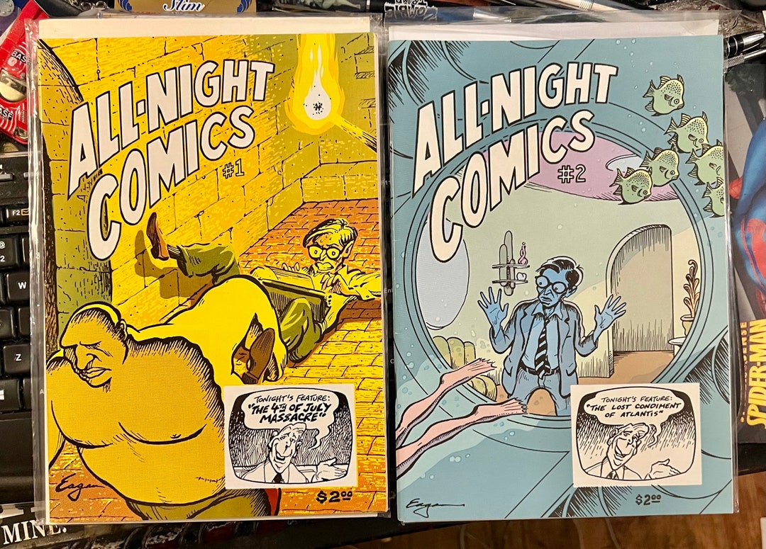 All Night Comics 1# First Edition AND #2! Underground Comix From Rim ...