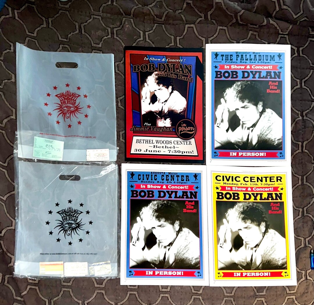 Bob Dylan Concert Tour Poster & Ticket Stub. Vintage 1999-2003 Bob ...