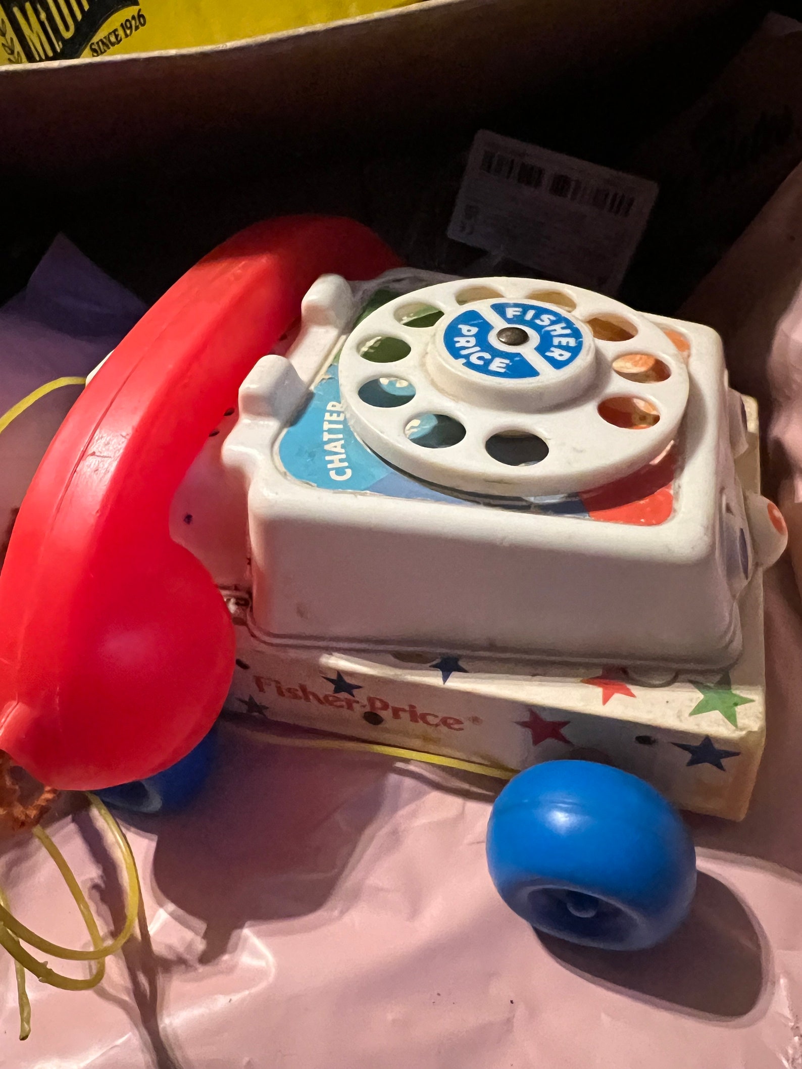Vintage 1980s Fisher Price Chatter Box Telephone Pull Toy With Moving ...