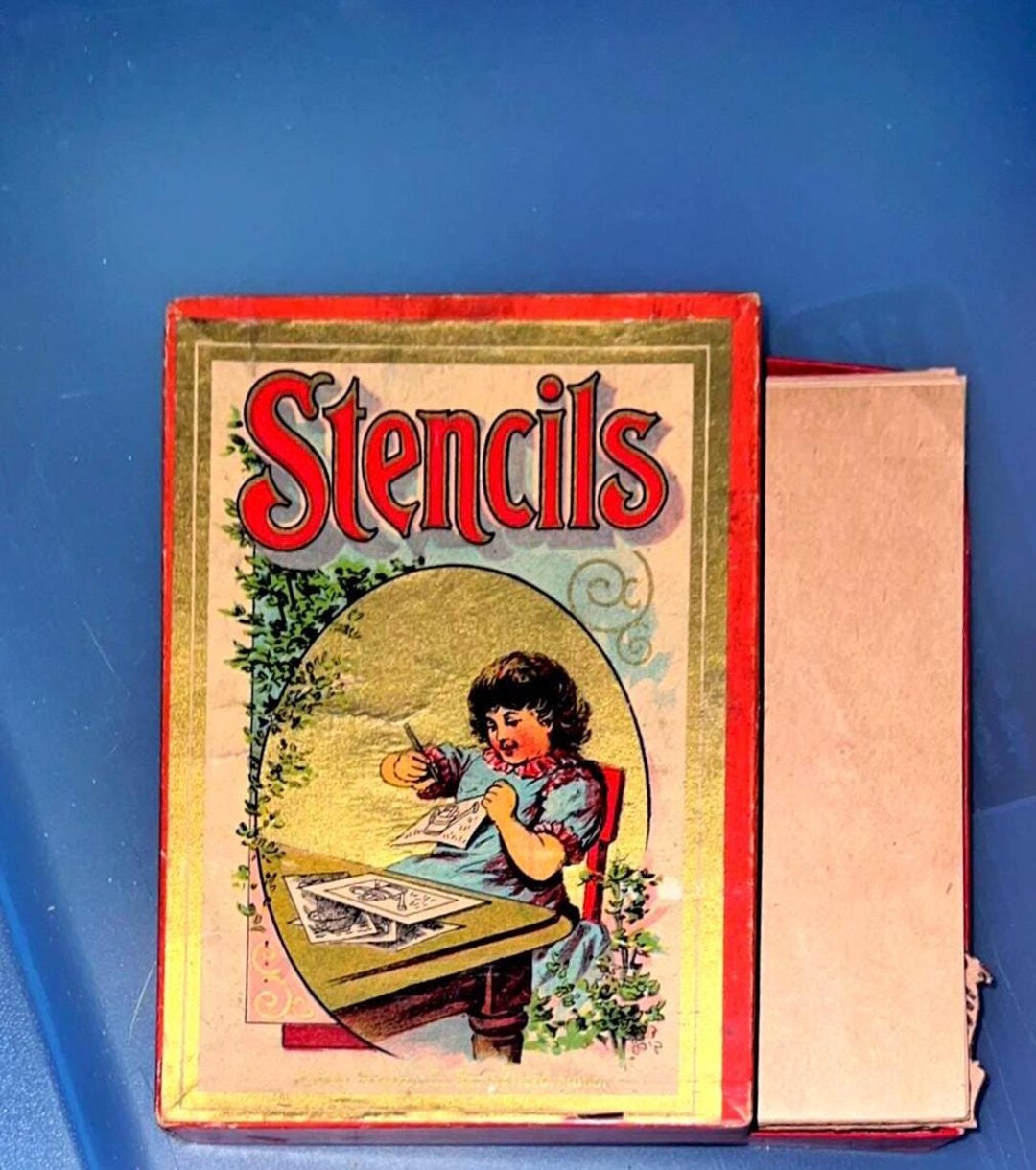 Antique Tracing Stencils 1920's-1930's Stenciled Drawing Set for Children With Animals, Plants ...