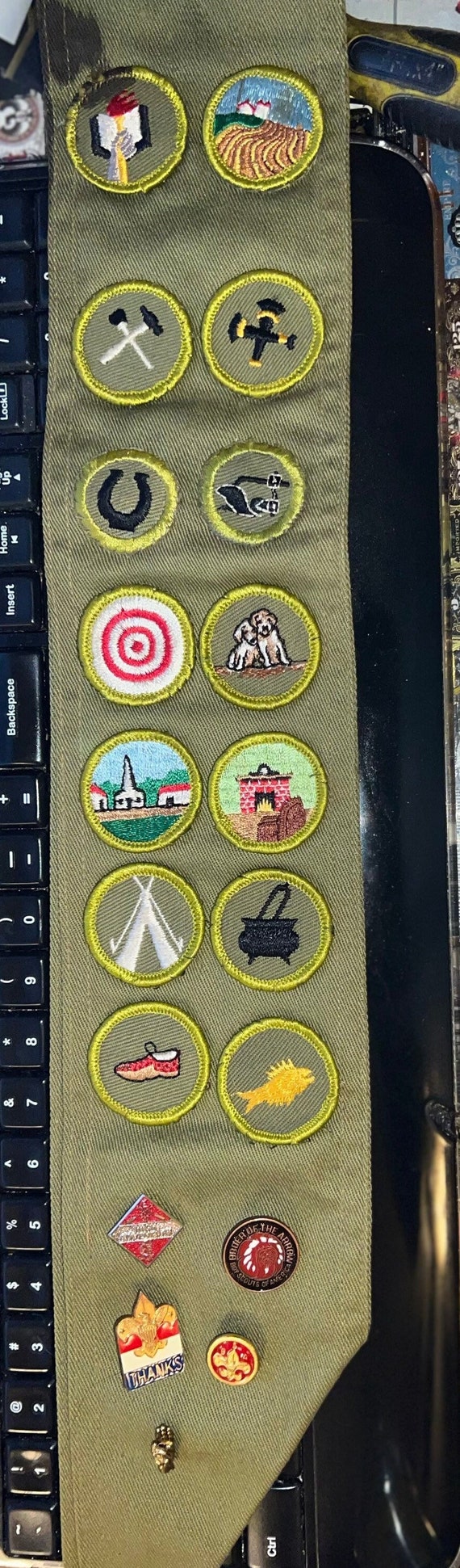 Boy Scout Metal Merit Badges (13) Vintage Uniform Web… - Gem