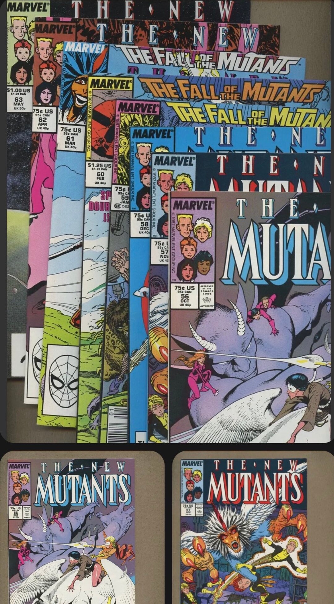 New Mutants #56,57,58,59,60,61,62,63 (1st Series 1983) Comic Book ...