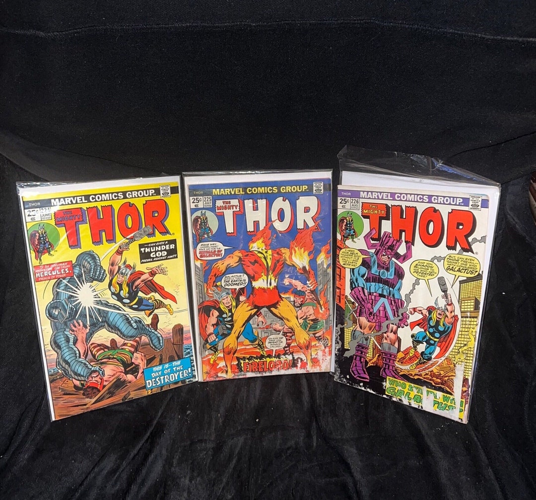 Thor KEYS 1st and 2nd Firelord, Galactus Cover Thor 224 Thor 225 and ...