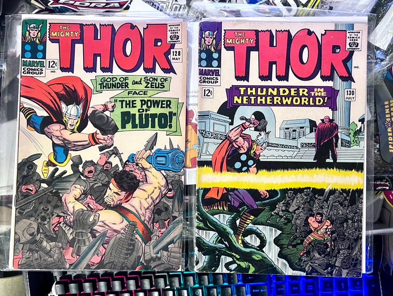 Thor #128 Thor #130 Vintage 1966 Marvel Thunder in the Netherworld ...