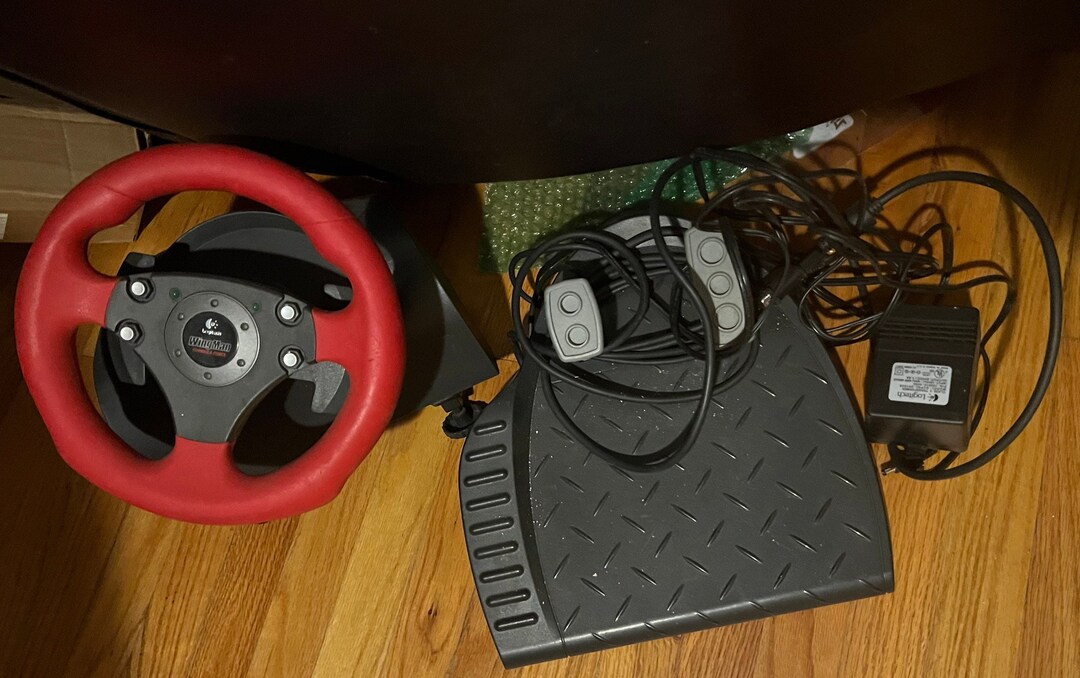 Vintage Logitech Wingman Steering Wheel and Pedals. Racing Games - Etsy