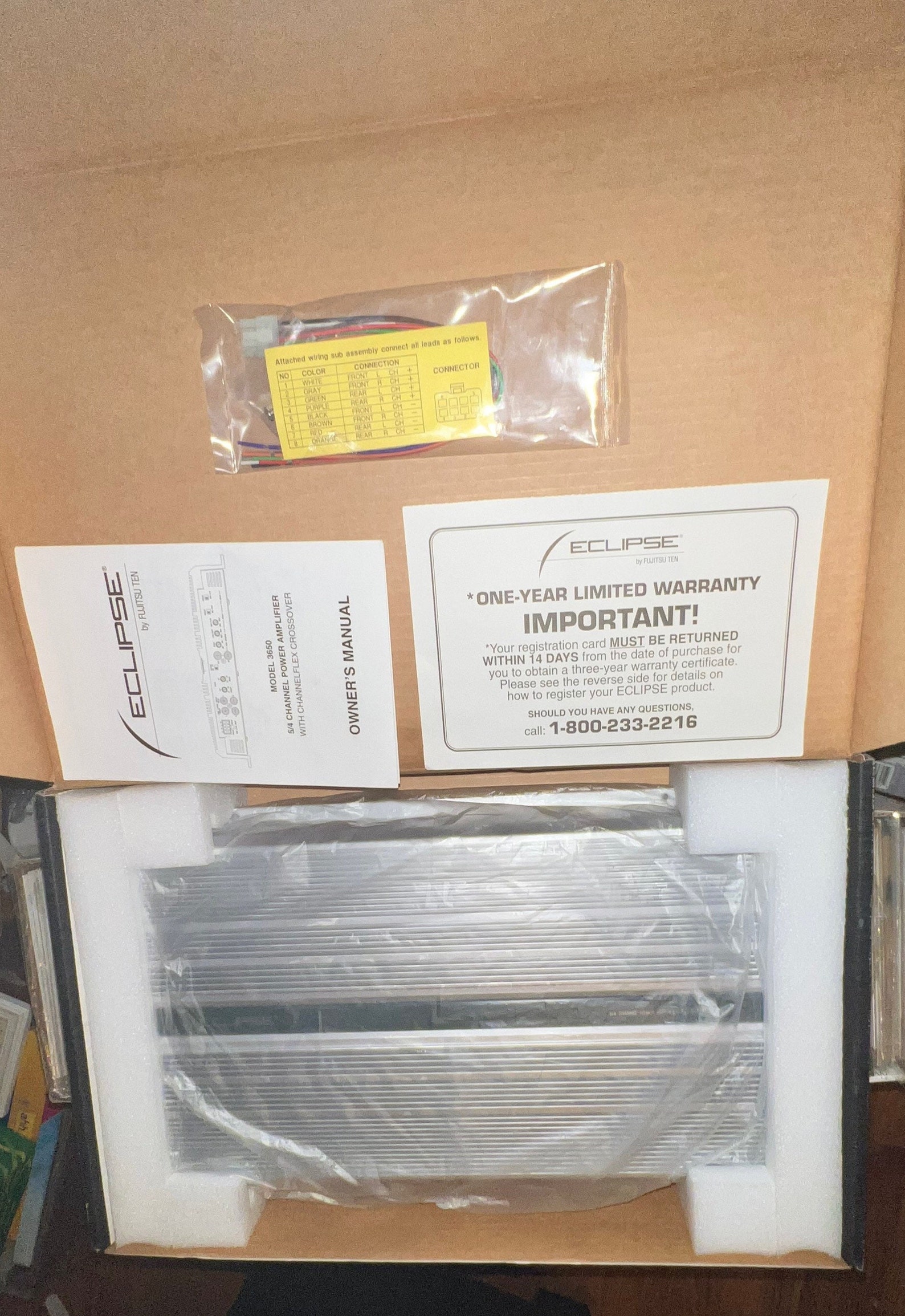 Eclipse Fujitsu Ten Amplifier 3650 5/4 Channel Rare Old School Amp Hi ...