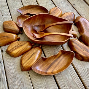 Genuine Monkey Pod & Philippine Craft 9 Piece Wooden Bowl Collection ...
