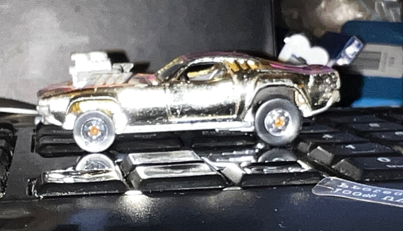 Hot Wheels Rodger Dodger Chrome Gold Plum Purple Charger. Black Wall ...