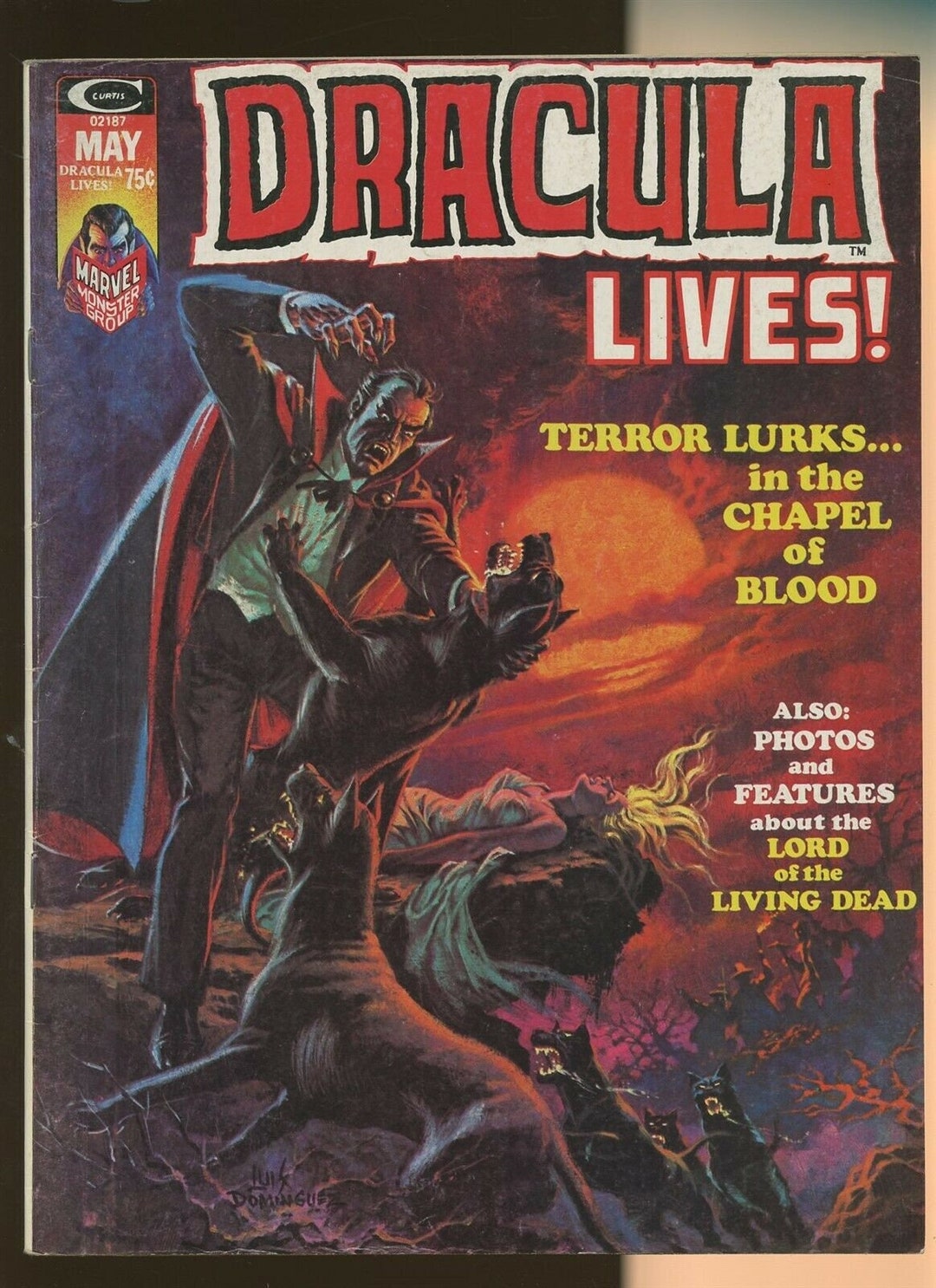 Dracula Lives 6 May 1974 Hard to Find High Grade Vintage Marvel Vampire ...