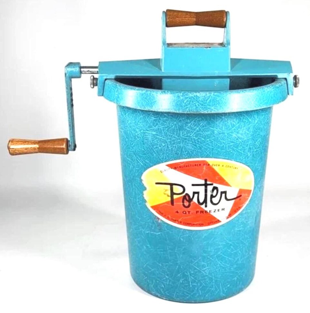 Ice Cream Maker Vintage Mid Century Porter 4 Qt. Freezer Hand Crank ...
