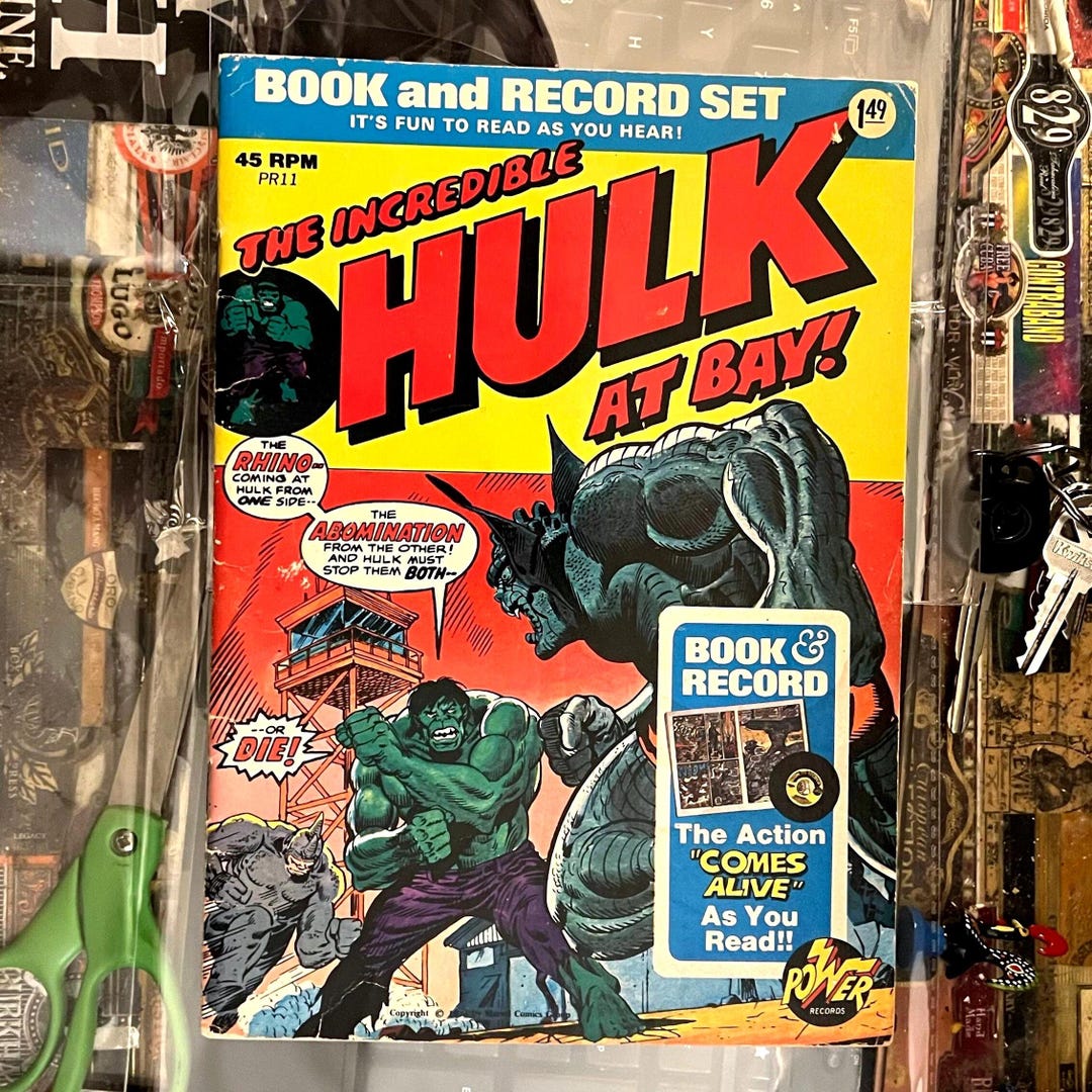 Hulk 1974 Vintage Book and Record Set. Includes 1st Printing Record ...